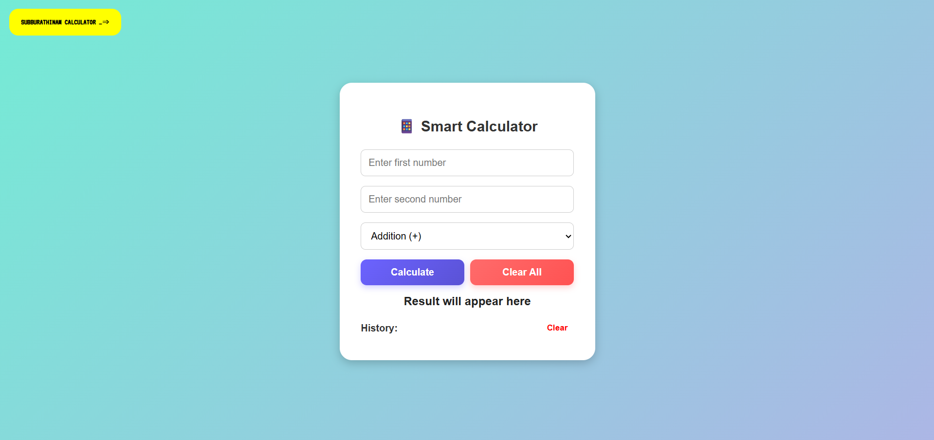Subburathinam Calculator | subbu-calculator